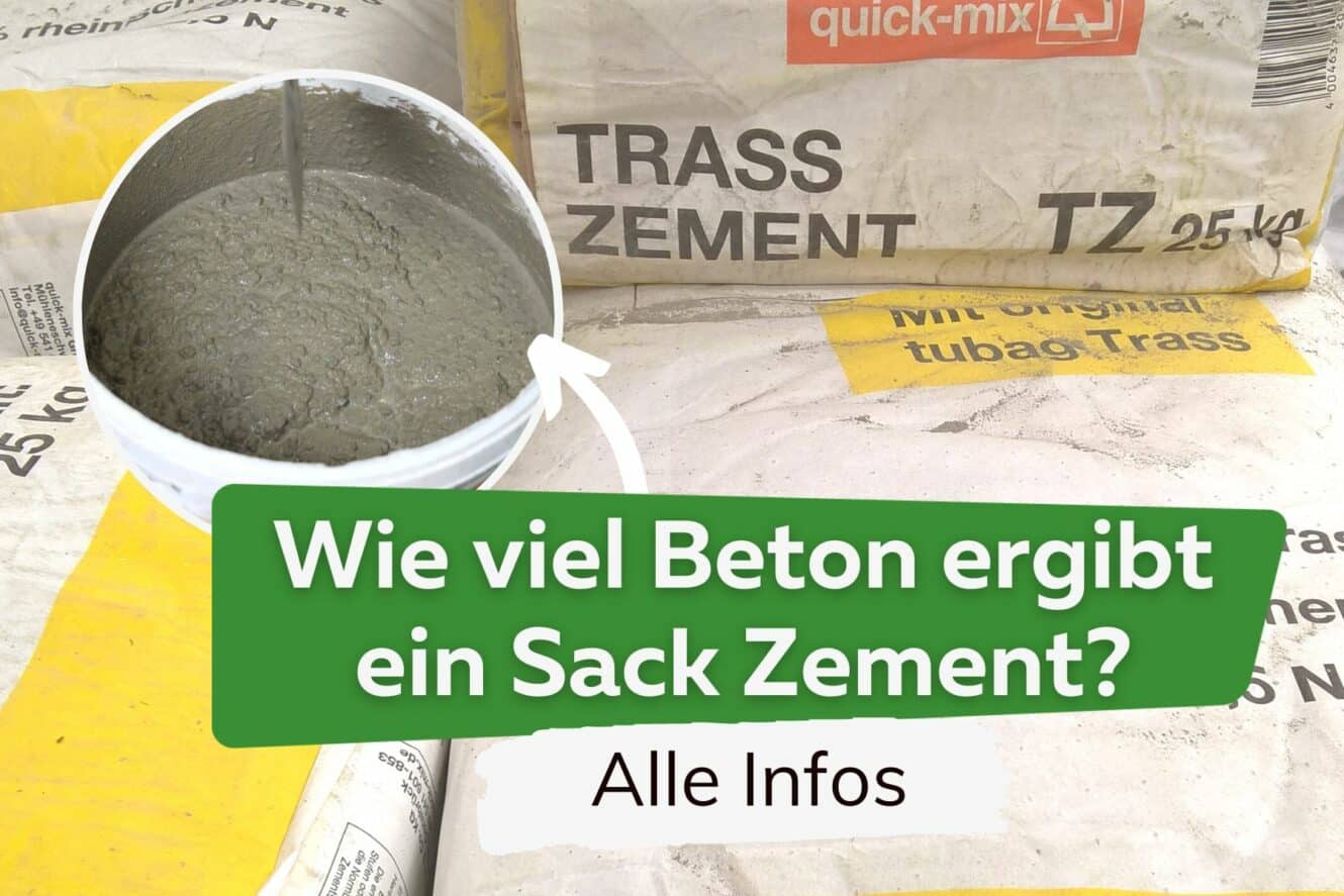 Wie viel Beton ergibt ein 25/40kg Sack Zement?